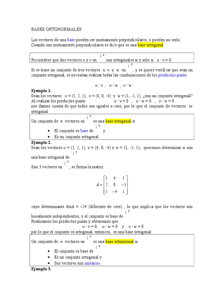 Bases Ortonormales | PDF | Ortogonalidad | Espacio vectorial