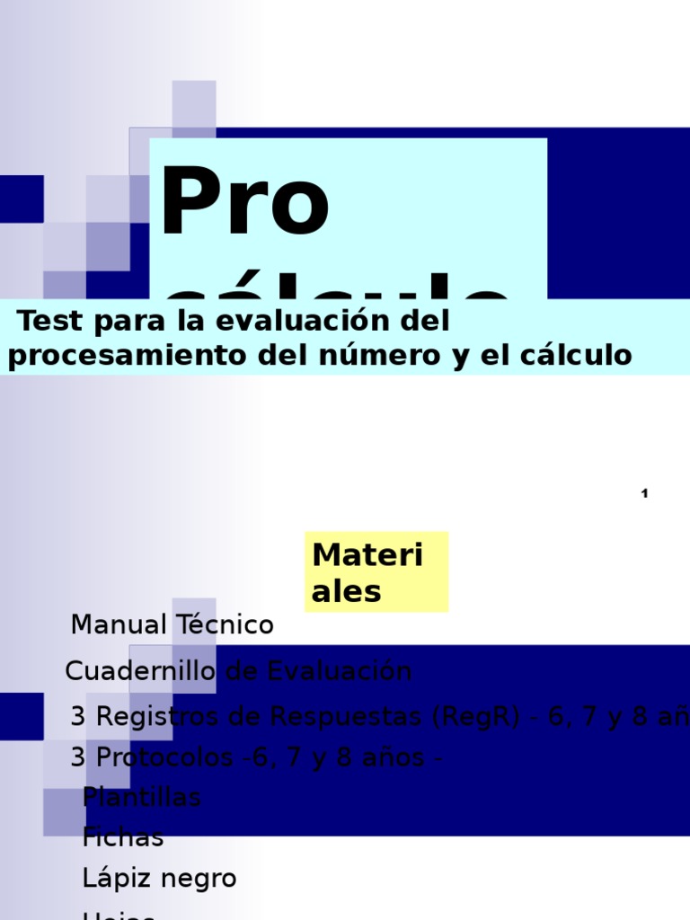 Test de Evaluación del Procesamiento Numérico | PDF | Lectura (proceso ...