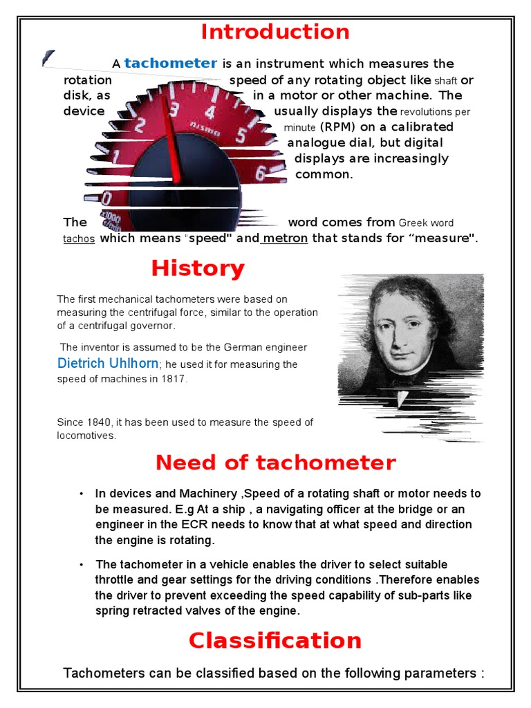 An In-Depth Look at Tachometers: Types, Components, Measurement ...