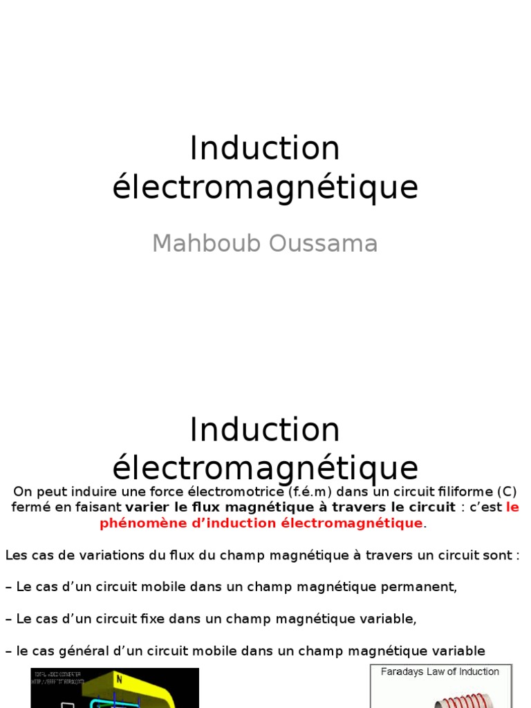 Induction Electromagnetique | PDF | Inductance | Champ magnétique