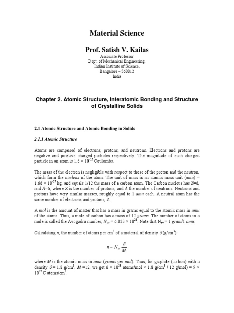 Material Science NPTEL | PDF | Dislocation | Chemical Bond