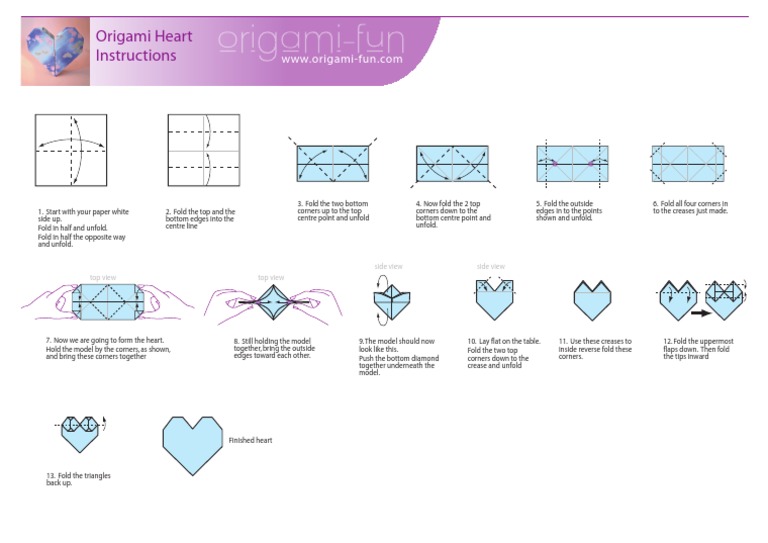 Origami Heart Print PDF | PDF | Home & Garden