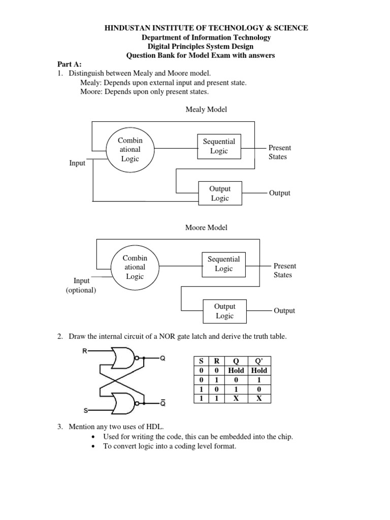 DPSD Model Question Bank With Answers | PDF | Electronic Engineering ...