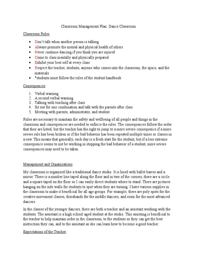 Full Classroom Management Plan | PDF | Classroom Management | Classroom