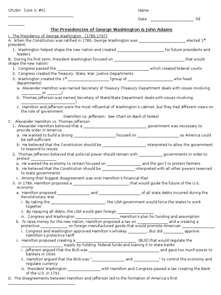 5 The Washington Adams Presidencies | PDF | Alexander Hamilton ...