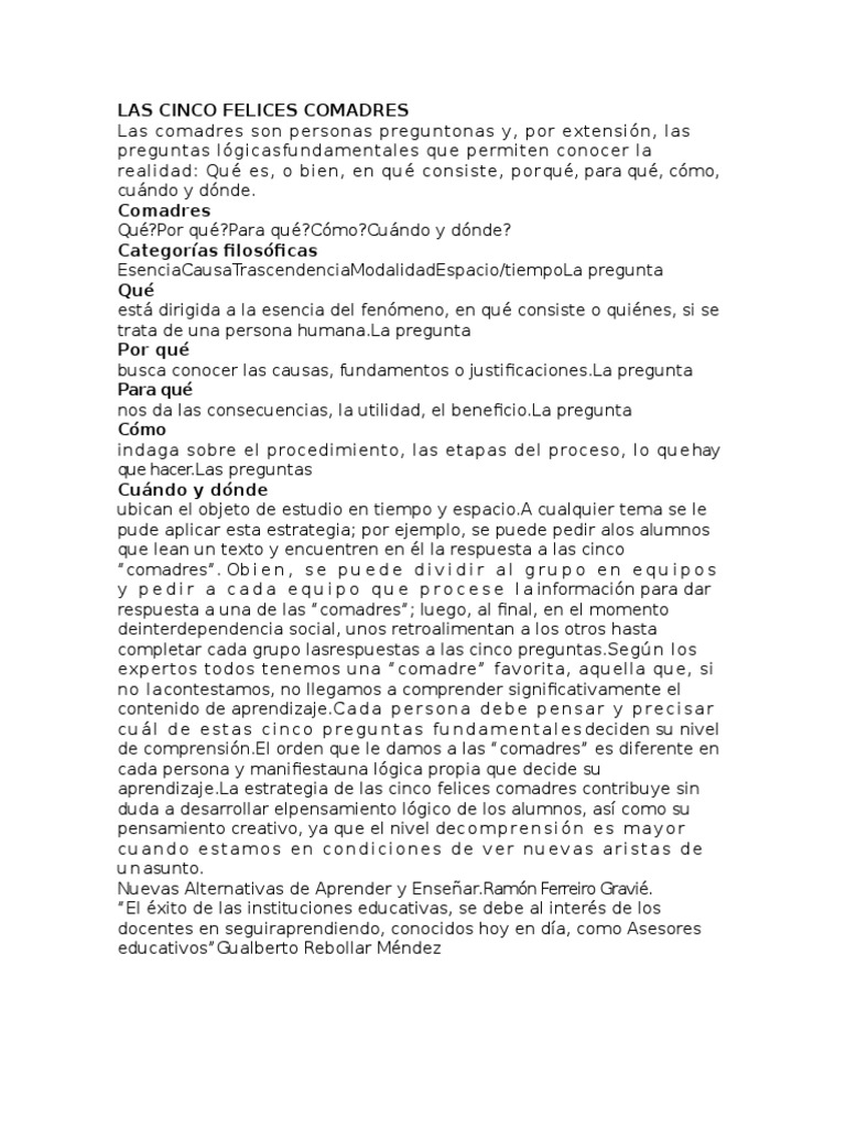 Estrategia de las Cinco Comadres | PDF | Toma de decisiones | Jardín de ...