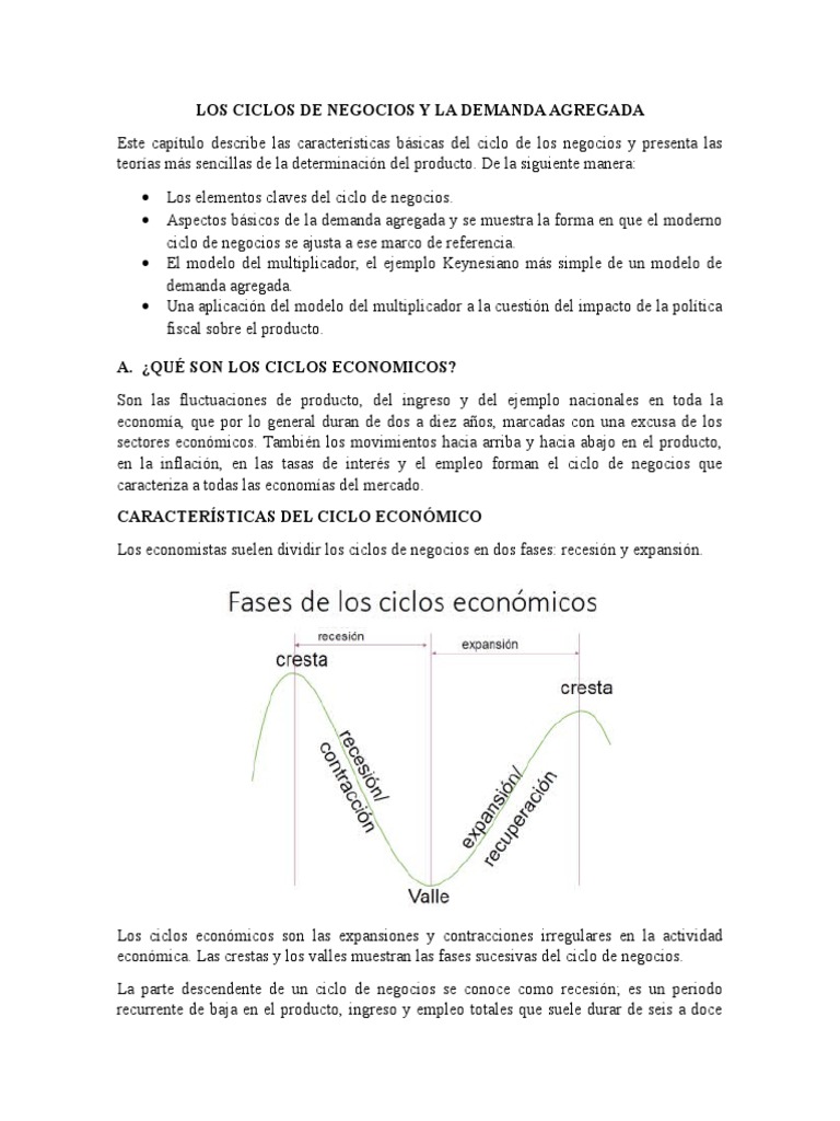 Los Ciclos de Negocios y La Demanda Agregada | PDF | Ciclo comercial ...