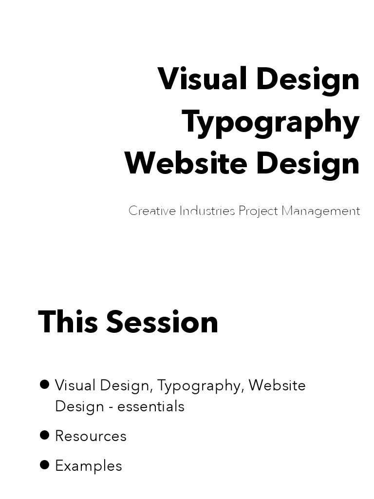Visual Design Typography Website Design: Creative Industries Project ...