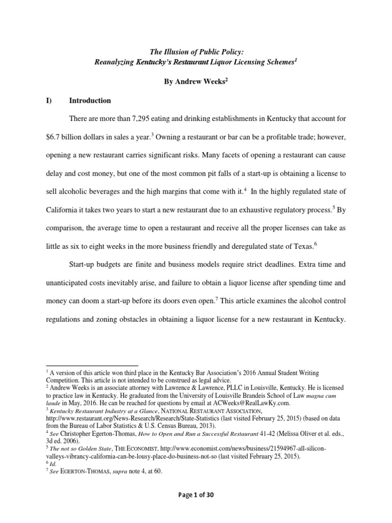 Kentucky Liquor Licensing Analysis | PDF | Prohibition | United States ...