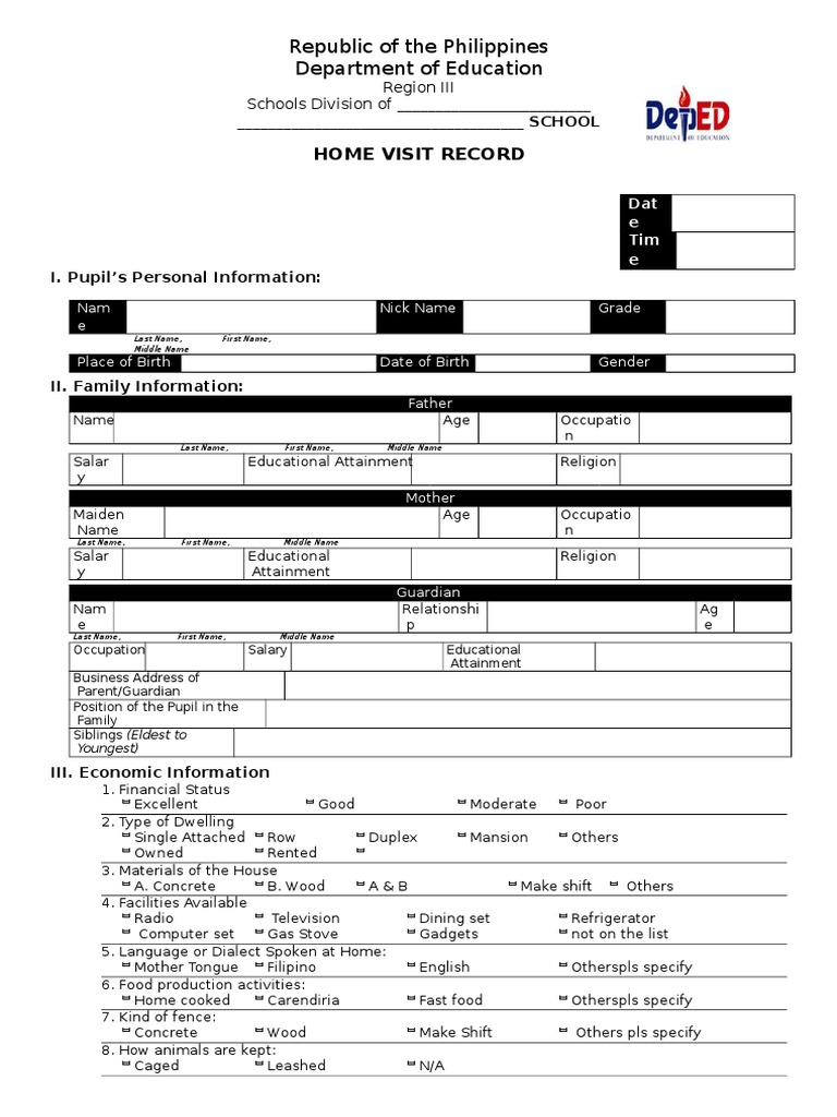 Home Visit Record-1 | PDF