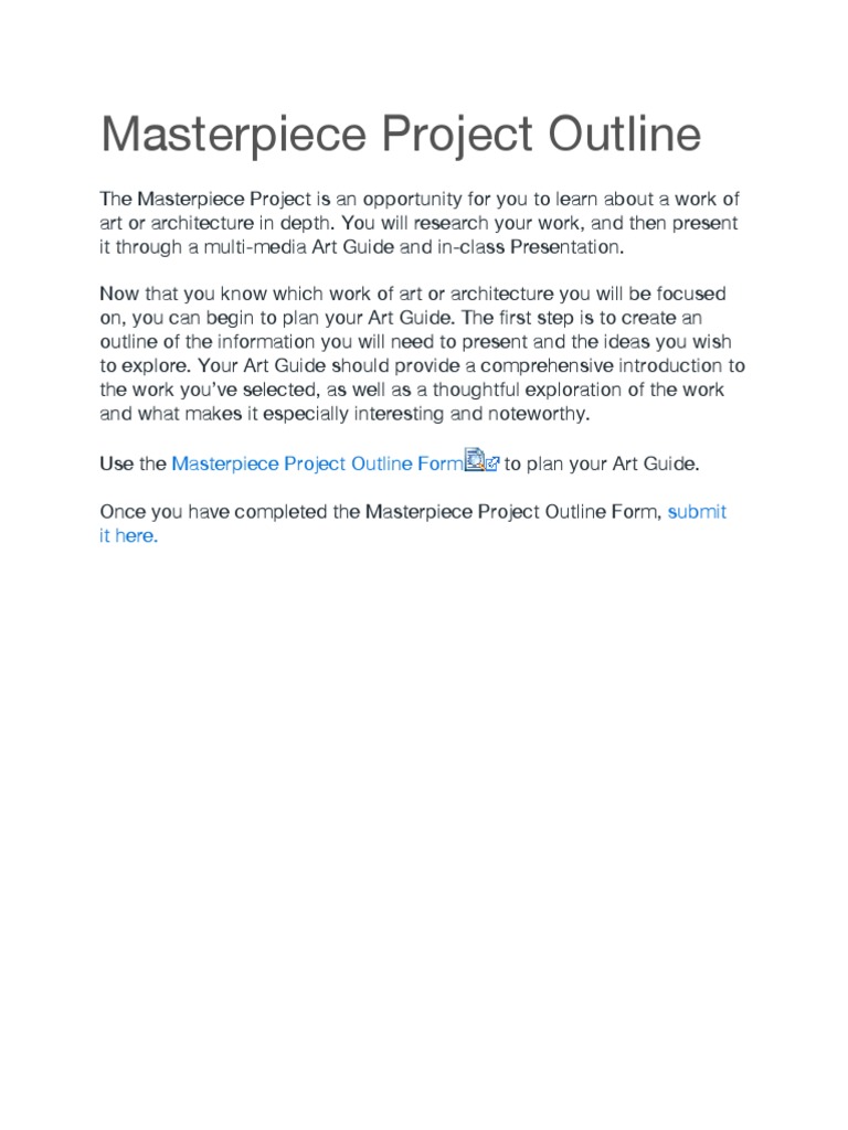 Masterpiece Project Outline | PDF