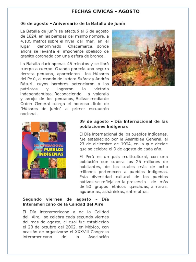 Fechas Cívicas | América del Sur | Perú