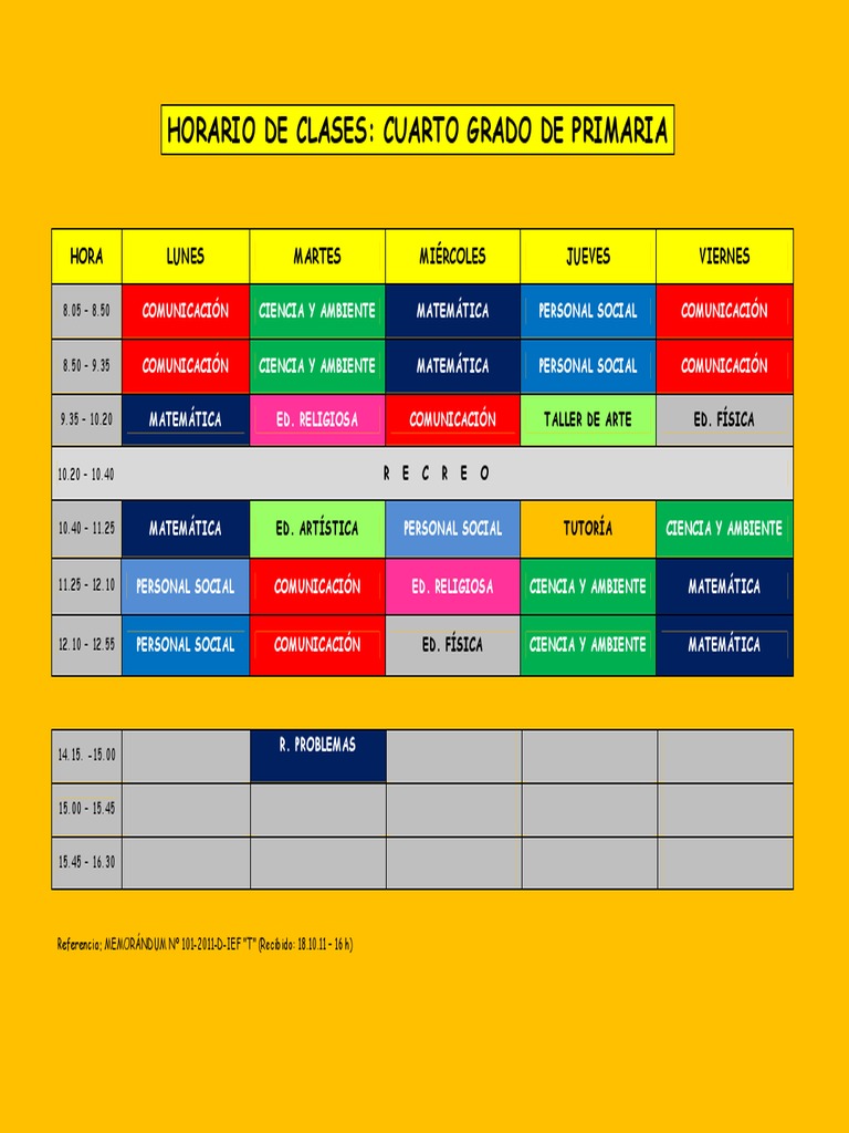 Horario de Clases PDF | PDF