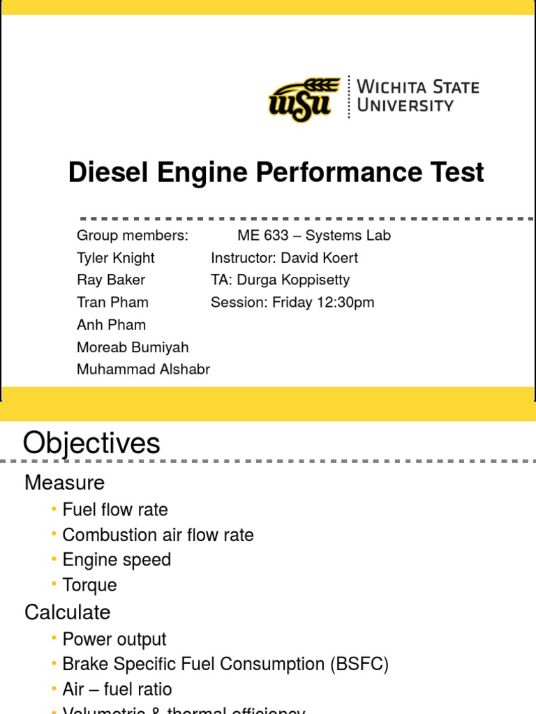 Diesel Engine Performance Test | PDF