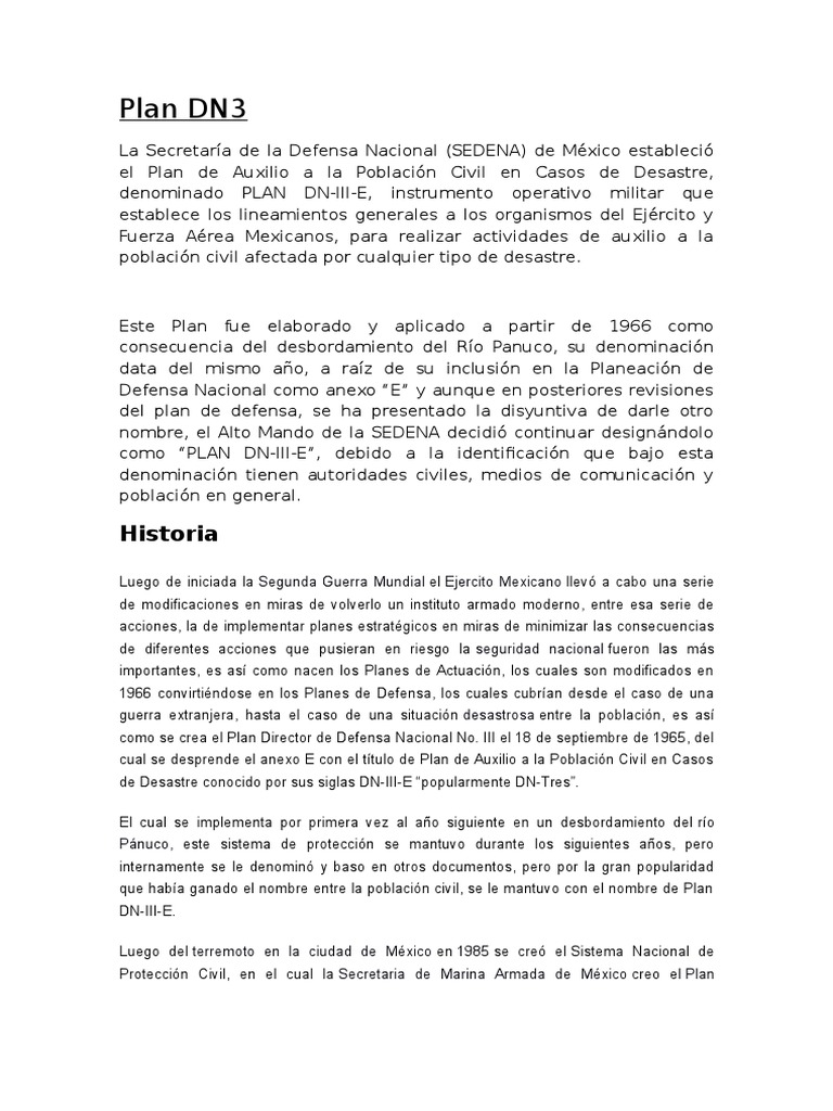 S&H Plan DN3 | PDF | Militar | Agitación