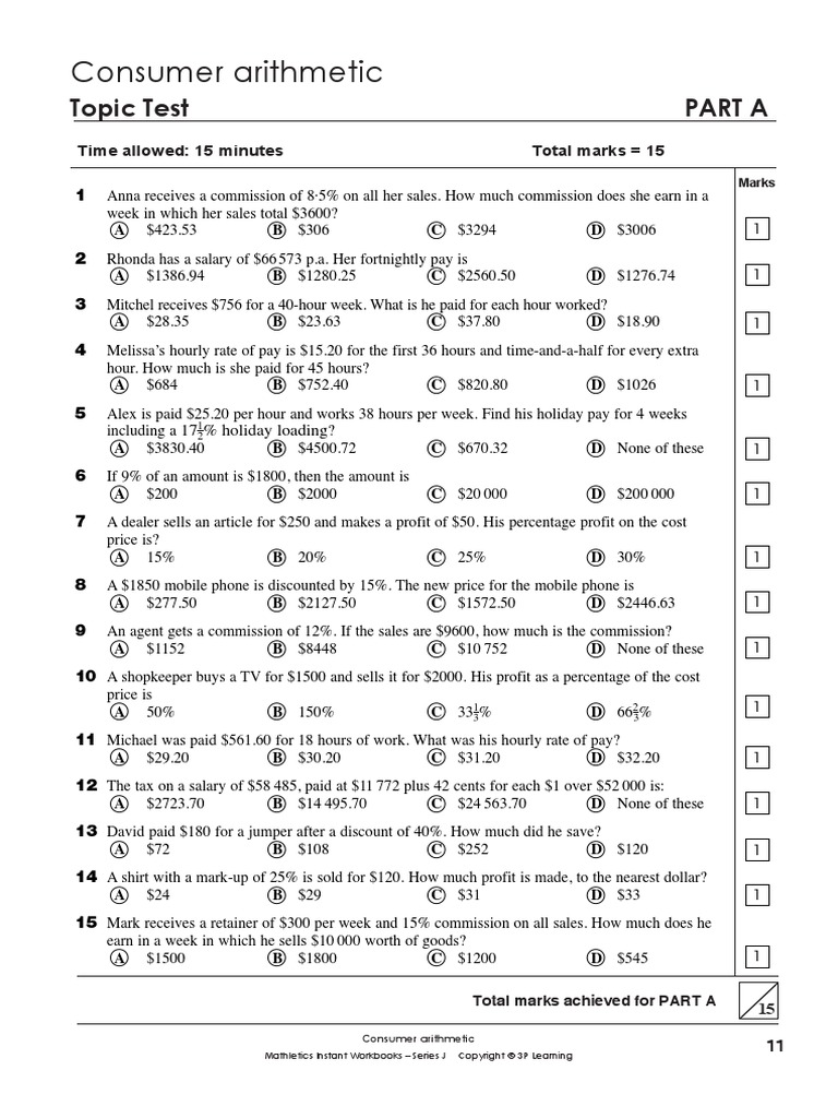 Consumer Arithmetic 2.pdf | Taxes | Payments
