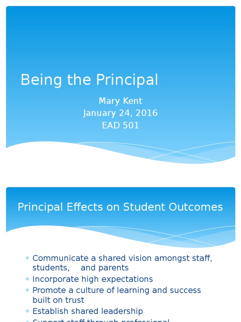 Being The Principal Powerpoint Ead 501 | PDF | Teachers | Classroom ...
