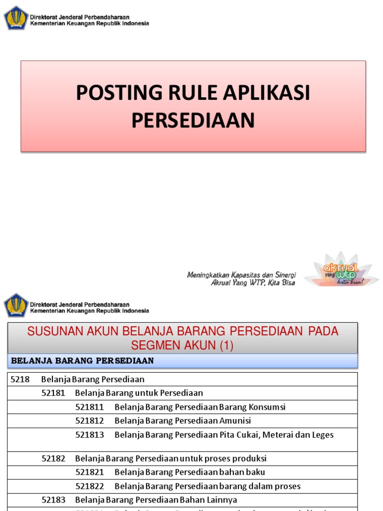 Posting Rule Aplikasi Persediaan | PDF