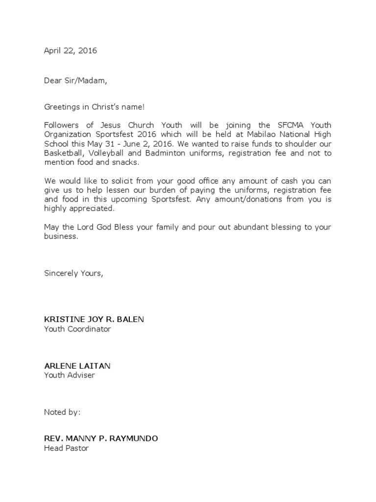 Solicitation Letter Jersey | PDF