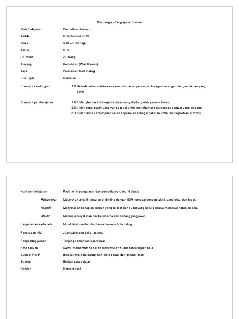 Lesson Plan PJ | PDF