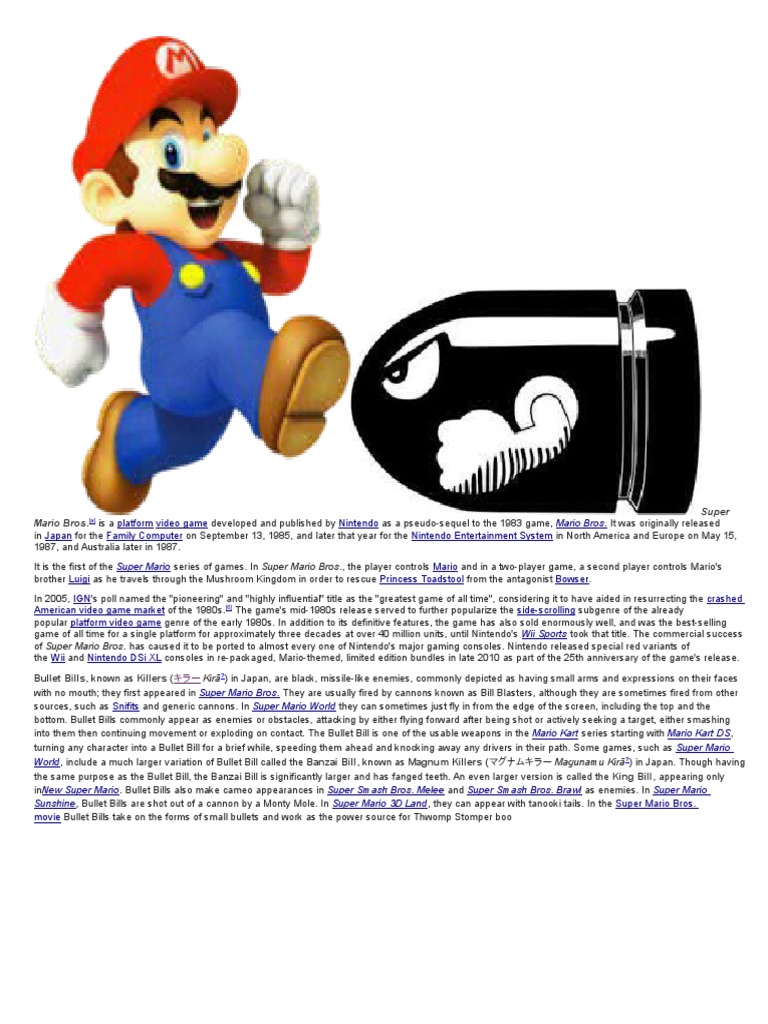 Super Mario Bros | PDF | Mario | Nintendo