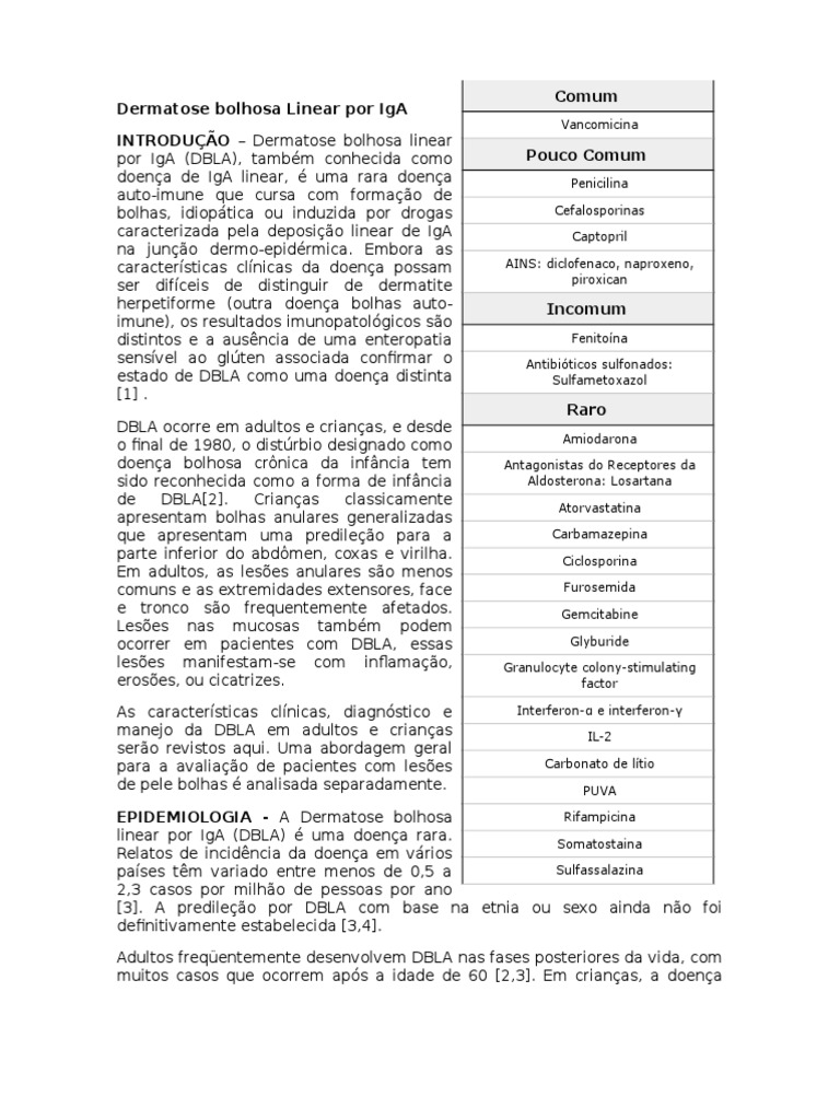 Dermatose Bolhosa Linear Por IgA | PDF | Lúpus eritematoso sistêmico ...
