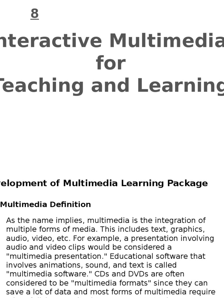 8 Interactive Multimedia For TL | PDF | Multimedia | Interactivity