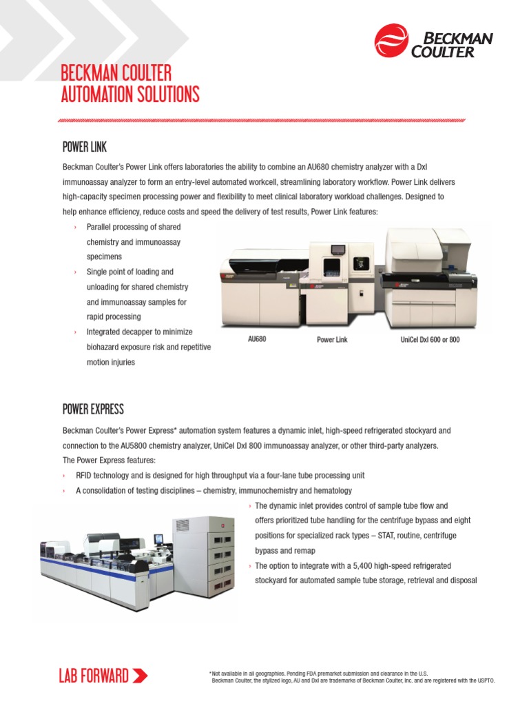 Beckman Coulter Power Link Automation Solutions | PDF