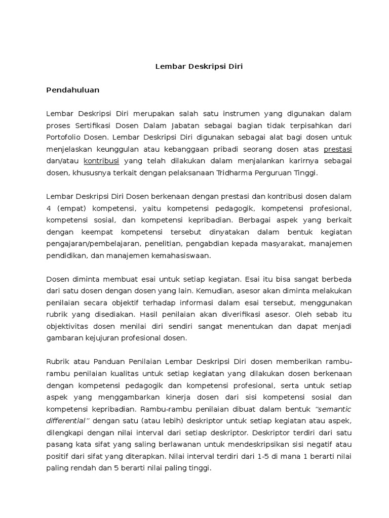 Formulir (Deskripsi Diri Dan CV)-Untuk Diisi(1)
