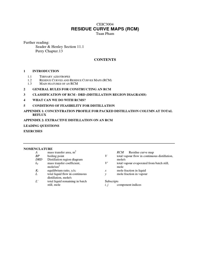 RCM | PDF | Distillation | Unit Operations