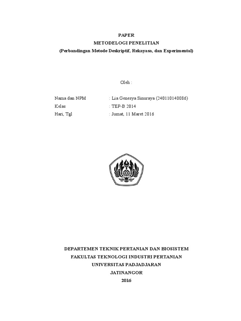 PAPER Metode Penelitian