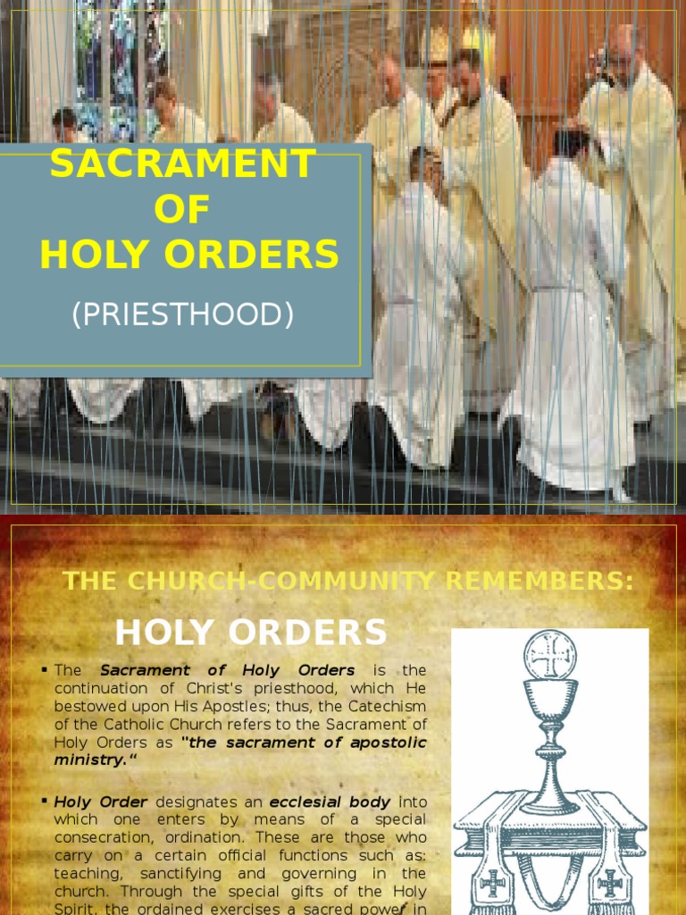 Sacrament of Holy Orders | PDF | Ordination | Priest