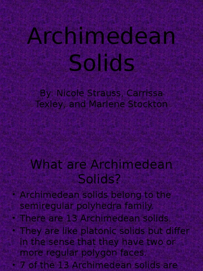 Understanding Archimedean Solids | PDF | Convex Geometry | Polytopes