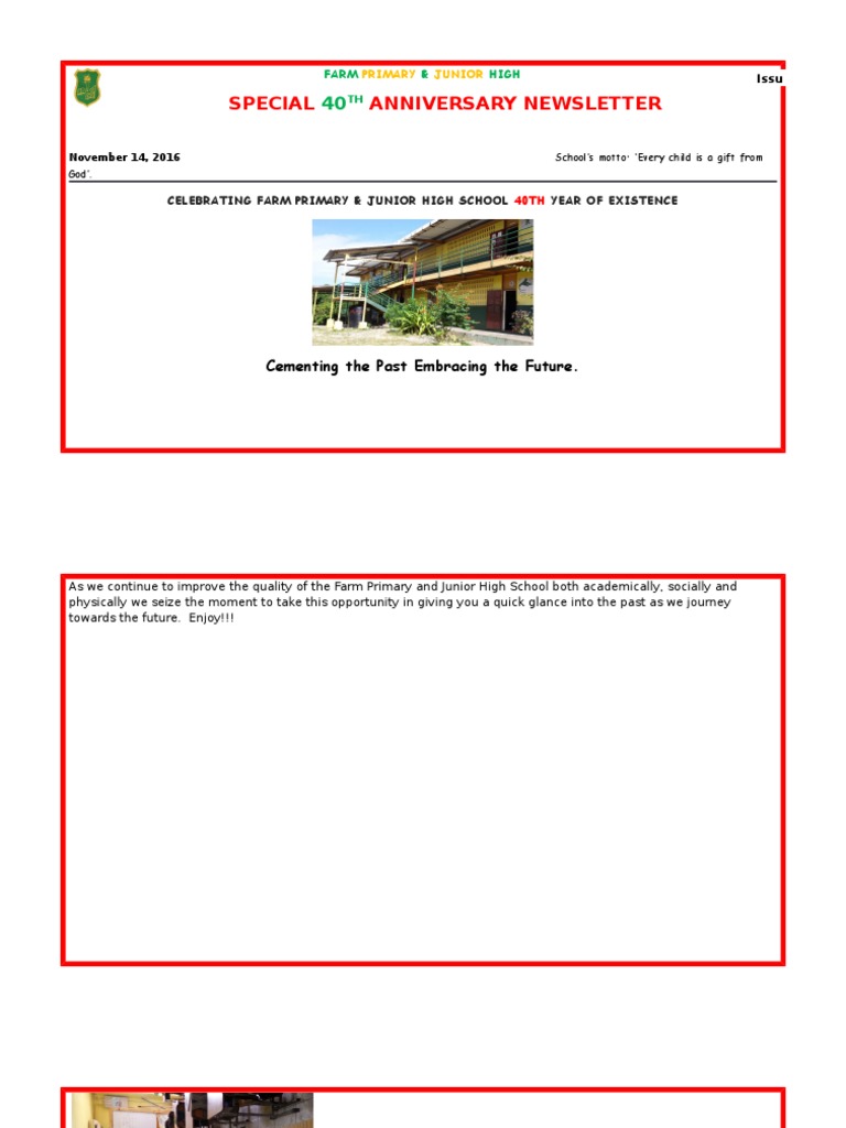 40TH Year Anniversary School Newsletter November GG | PDF | Librarian ...