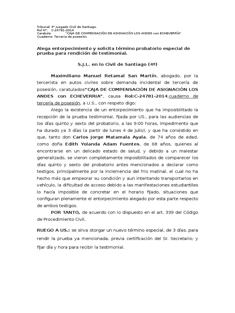 entorpecimiento inclemente