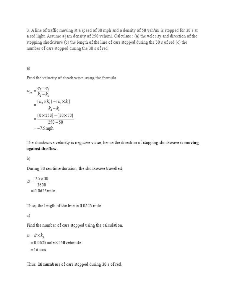 Transportation Engineering Problem | PDF