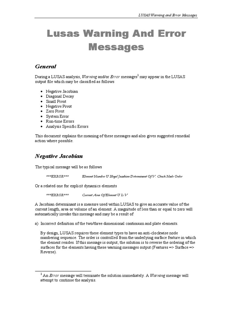 Warning Errors | PDF | Yield (Engineering) | Plasticity (Physics)