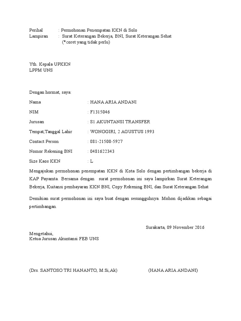Permohonan Penempatan Di Solo | PDF | Ilmu Sosial