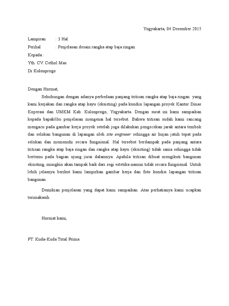 Surat To Cv. Cethol Mas Rev | PDF