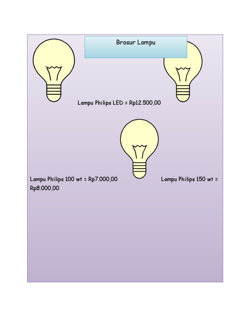 Brosur Lampu: Lampu Philips LED Rp12.500,00 | PDF