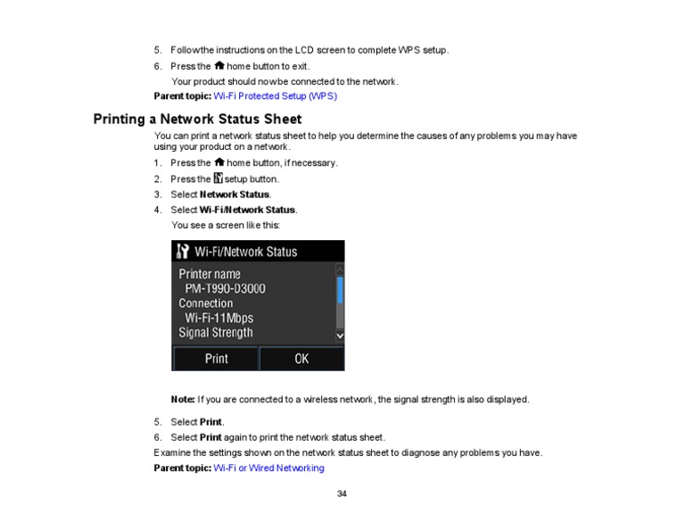 Printing A Network Status Sheet: Parent Topic | PDF