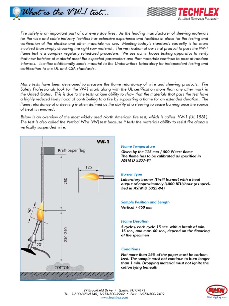 VW-1 Flame Test Overview and Standards | PDF | Computers | Technology ...