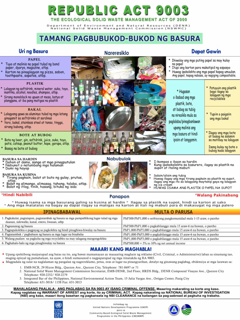 Republic Act 9003tagalogersion - Poster | PDF