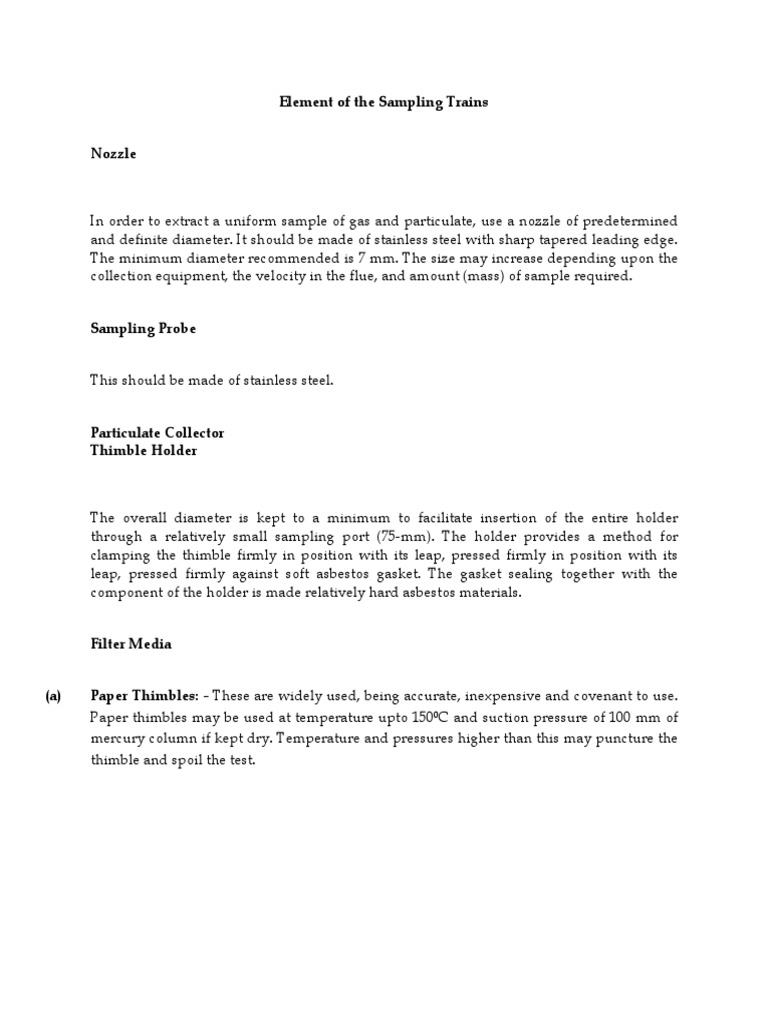 Elements of Sampling Trains | PDF | Technology & Engineering