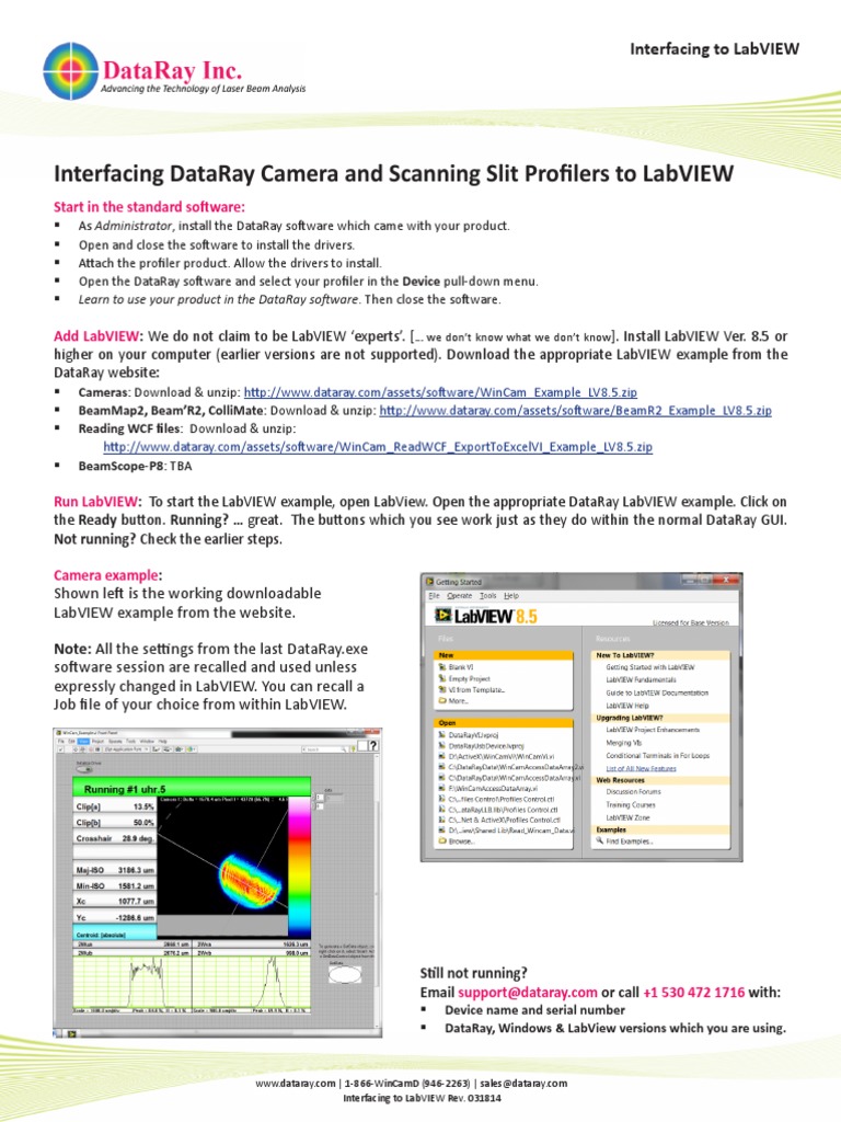 Interfacing DataRay To LabVIEW PDF | PDF | Graphical User Interfaces | Zip (File Format)