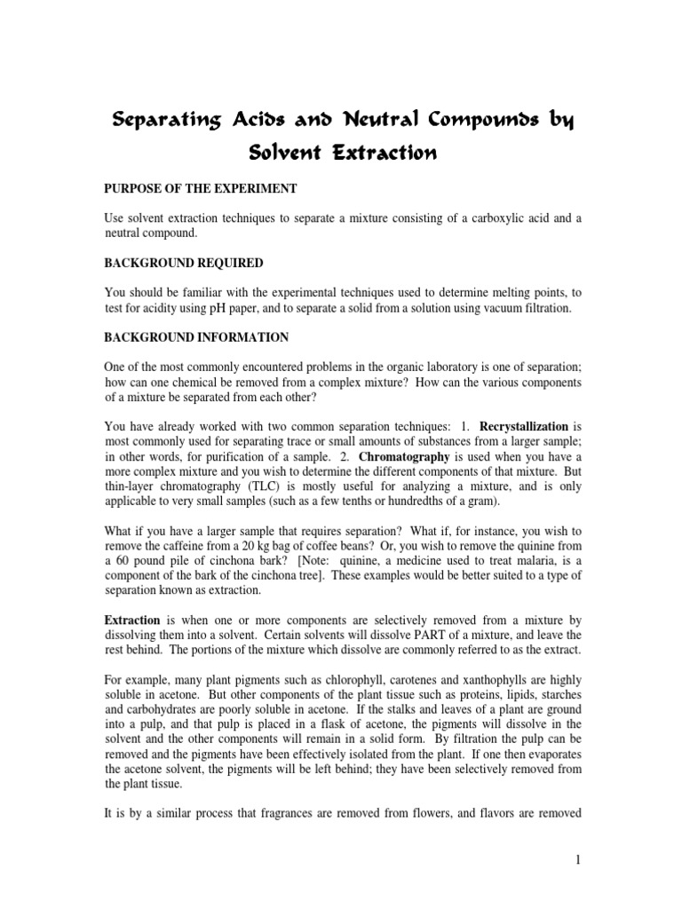 2210 Extraction Pdf Solubility Solvent