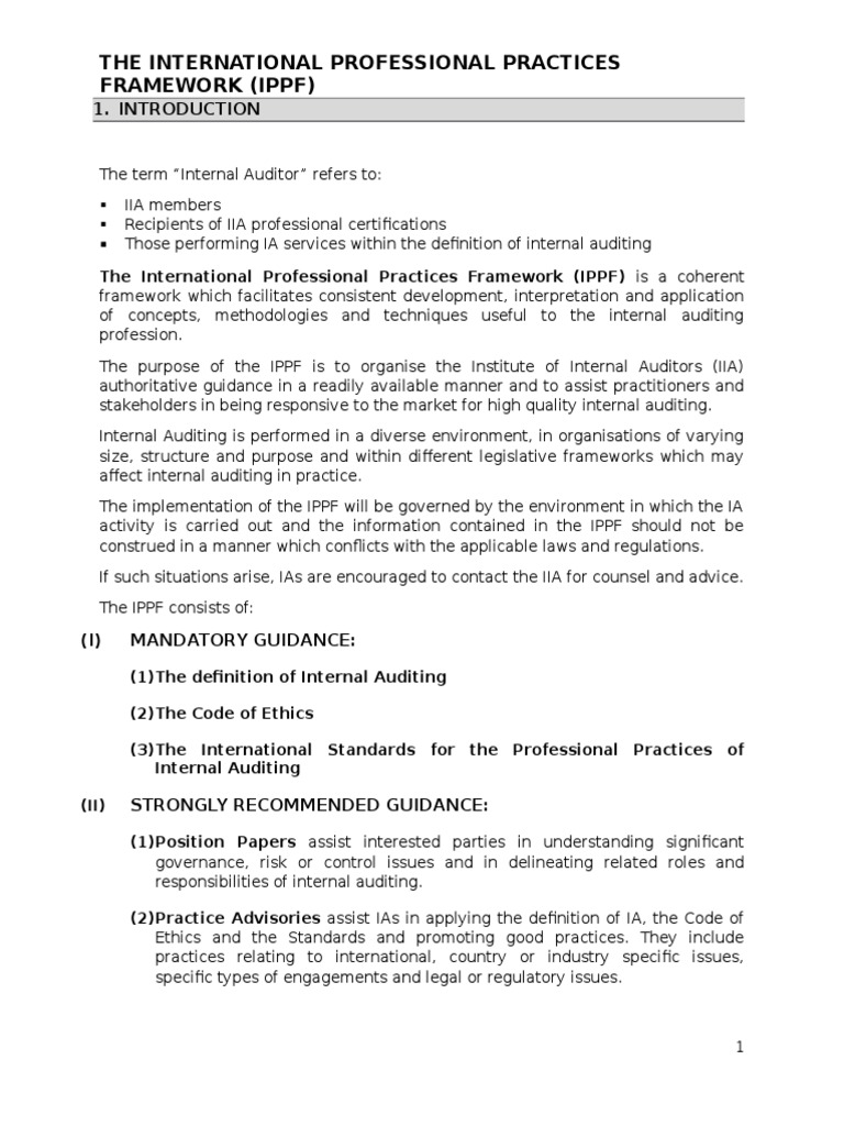 Understanding the IPPF Framework | PDF | Internal Audit | Business