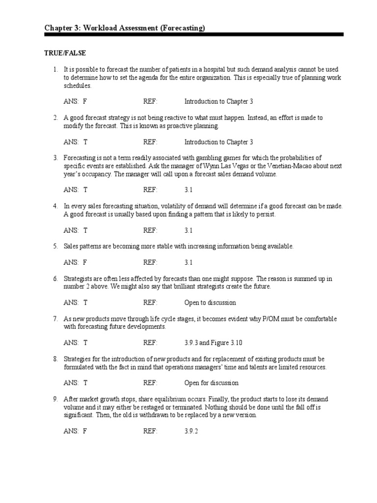 TB CH 3 Forecasting | PDF