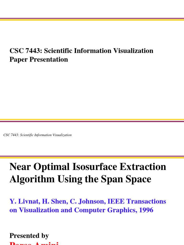Near Optimal Isosurface Extraction Algorithm Span Space | PDF | Visualization (Graphics) | Areas ...