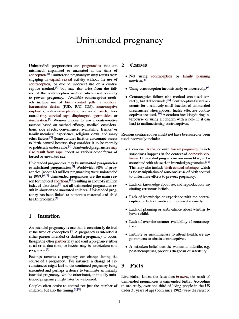 Unintended Pregnancy | Unintended Pregnancy | Family Planning